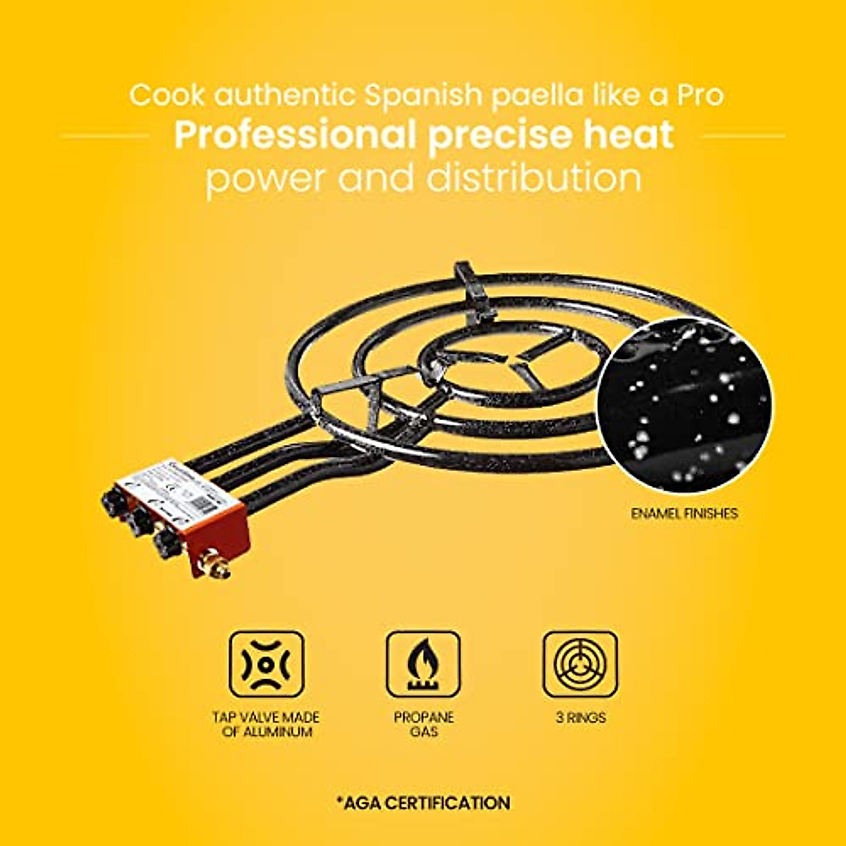 Machika G700 Portable Burners for Cooking | 3 Rings Propane Burner for Outdoors | Perfect for Barbecues, Camping, and Picnics | Ideal for Catering, Events, Restaurants | Fits up to 35.43 Inches Pans |