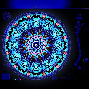 Aztec Sand Dollar - DJ Turntable Slipmat 12 inch GLOW (glows under black light)