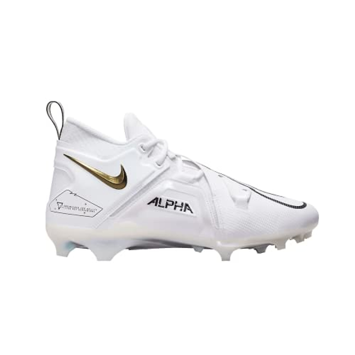 Nike Men's Alpha Menace Pro 2 Mid Football Cleats, White/Black, 11