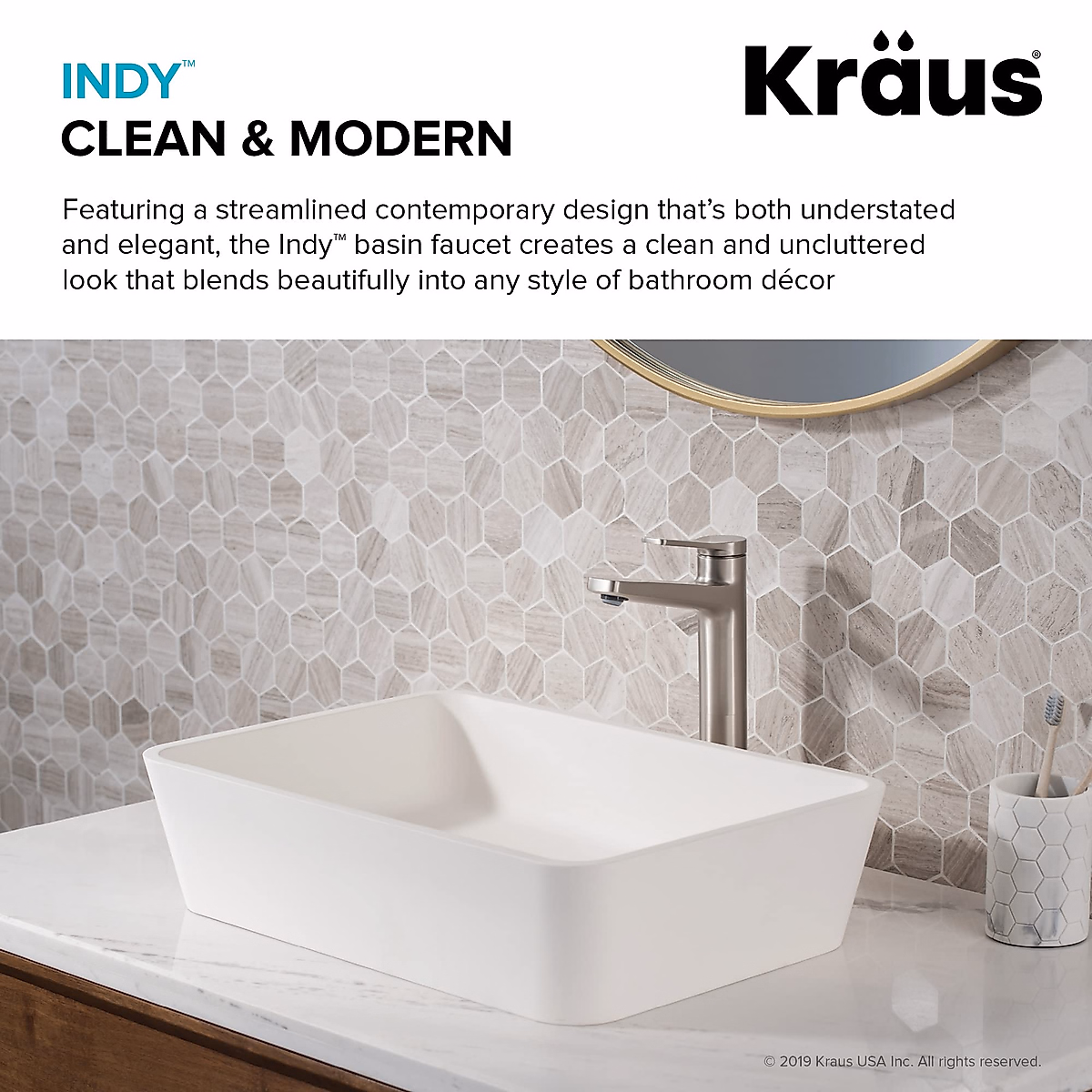 KRAUS Indy Single Handle Vessel Bathroom Faucet in Chrome, KVF-1400CH