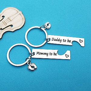 Pregnancy Announcement Gifts New Parents to Be Gifts Mommy and Daddy to Be Gifts First Time Mom Dad Gifts Baby Announcement Gifts New Mom New Dad to Be Gifts with Baby Footprint Charm