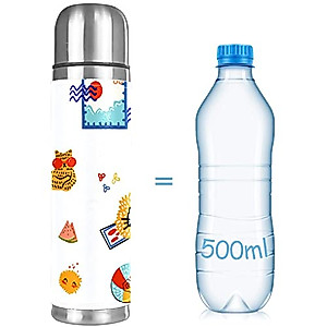 Stainless Steel Leather Vacuum Insulated Mug Animal Thermos Water Bottle for Hot and Cold Drinks Kids Adults 16 Oz
