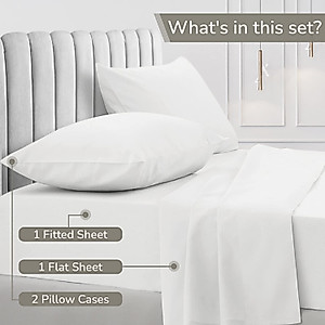 Decfair 100% Egyptian Cotton King Sheet Set 1000 Thread Count Ivory Luxury Hotel Soft and Smooth King Size Bed Sheets Set 16" Deep Pocket Extra Long Staple Cotton Sateen Weave Bedding - 4 Piece