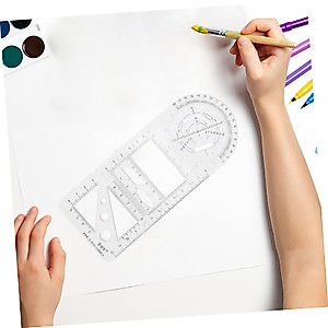 Ciieeo Multi-Functional Ruler Set for Boys and Girls Scale Ruler Geometric Drawing Template for School Education