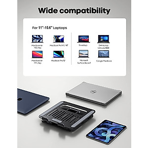 Lamicall Adjustable Laptop Stand, Laptop Stand for Desk, Portable Laptop Riser,Ergonomic Computer Notebook Stand Holder for MacBook Air Pro, Dell XPS, HP-Black