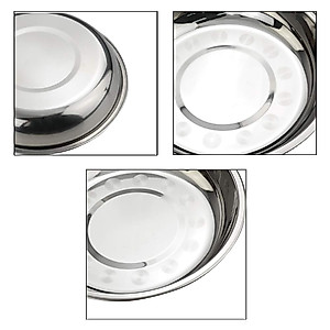 Nicesh 7.64 Inch Stainless Steel Round Plate, Dinner Plate Dish, Pack of 6