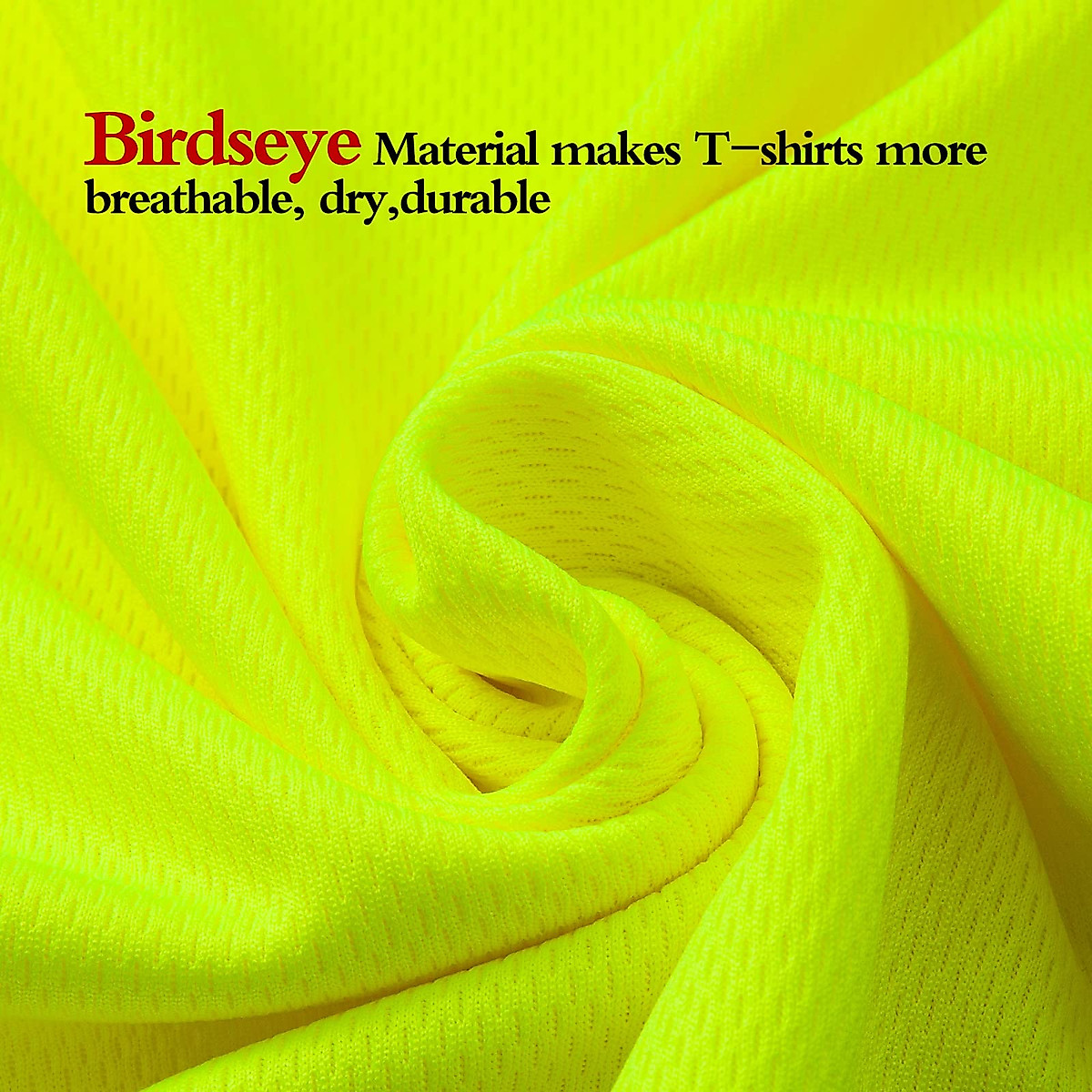 DPSAFETY High Visibility Shirts Quick Dry Safety T Shirts with Reflective Strips and Pocket Short Sleeve Mesh Hi Vis Construction Work Class 2 Shirt for Men/Women Black Bottom Lime,Medium