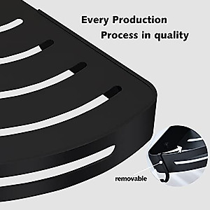 Ookeg 2 Pack Shower Caddy Corner, Corner Shower Shelf for Bathroom, 2 Tier Shower Corner Shelf with 4 Hooks, No Drilling Self Adhesive