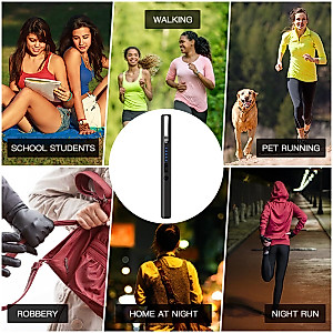 REAX Stun Gun Self Defense Pain Pen with Flashlight Security Pen USB Rechargeable Battery Indicator(Black)