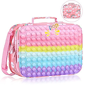 Girls Lunch Boxes for School,Pop Kids Lunch Box Bag for little Girls Back to School,Insulated Lunch Bag Box Tote for Kids School Travel Gifts,School Supplies Leakproof Cooler Bag Girls Lunch Box