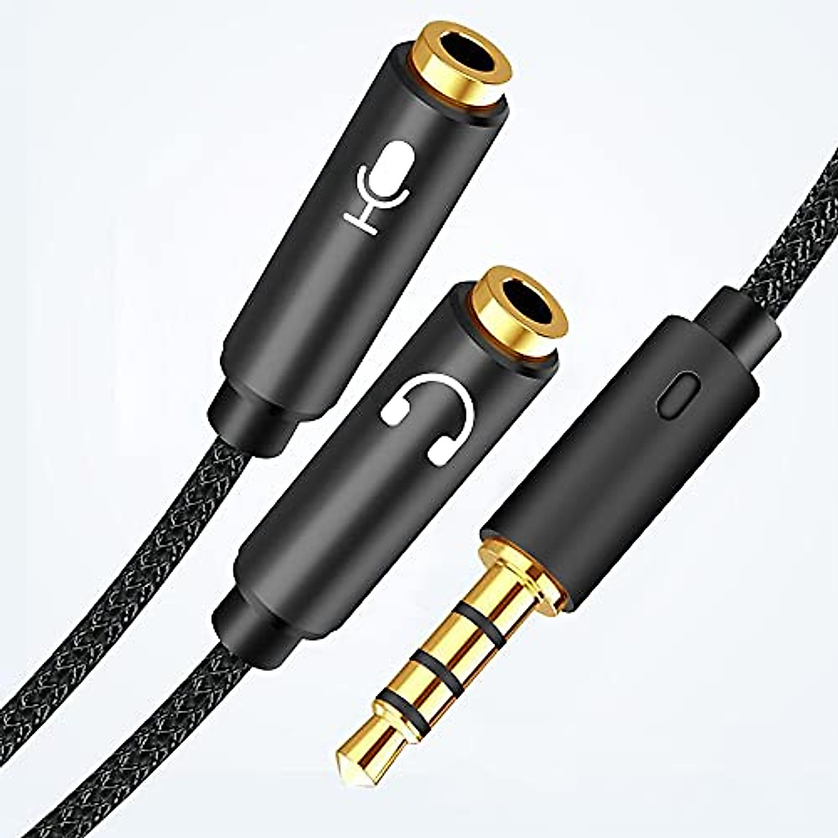 HIEbee 2 in 1 3.5mm Headphone Splitter Adapter (Microphone + Audio) Female to Male&Male to Female Stereo Jack Y Cable Compatible for PS4,PS5,Nintendo Switch,Phone,Laptop(3 in 1 Pack)
