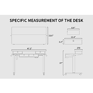 FEZIBO Height Adjustable Desk with 4 Drawers Storage and 3-Drawer Mobile File Cabinet
