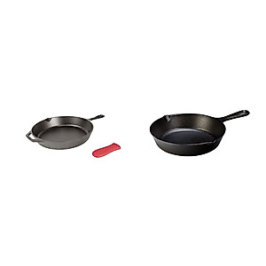 Lodge Cast Iron Skillet with Handle Holder and Pre-Seasoned Skillet Bundle, 12 Inch and 8 Inch