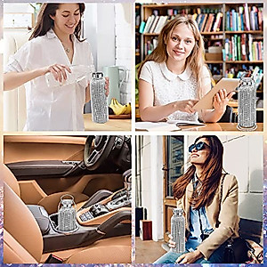 4 Pieces 25 oz Bling Cup Diamond Water Bottle Rhinestone Stainless Water Bottles Insulated Bling Tumbler Diamond Glitter Cup with Chain Brush for Women Travel Wedding Party Favor Gifts