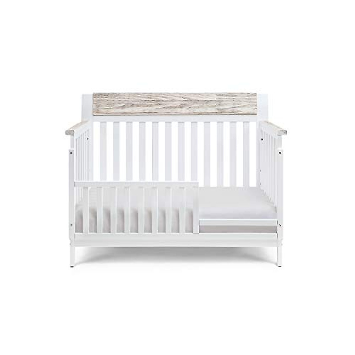 Suite Bebe Hayes 4 in 1 Convertible Crib, White and Wire Brushed Wood
