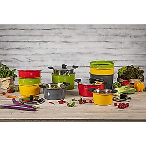 KUHN RIKON Hotpan Serving Casserole Pot, 1 Litre/14 cm, Red