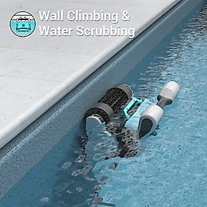 AIPER Upgrade Corded Remote Control Robotic Pool Cleaner with Waterline Scrubbing, Powerful 200W Triple Motors,Great Pool Robot Vaccum Ideal for Inground Pools, Gray (Orca 2000)