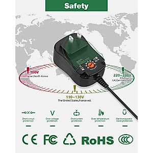 JOVNO 12W Universal AC DC Adapter Adjustable Multi-Voltage Regulated Switching Power Supply for 3V 4.5V 5V 6V 7.5V 9V 12V LED strips CCTV Motors Routers with 14 Tips 1 Reverse Polarity Converter Cable