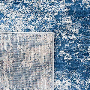 SAFAVIEH Brentwood Collection Area Rug - 9' x 12', Grey & Navy, Modern Abstract Design, Non-Shedding & Easy Care, Ideal for High Traffic Areas in Living Room, Bedroom (BNT822G)