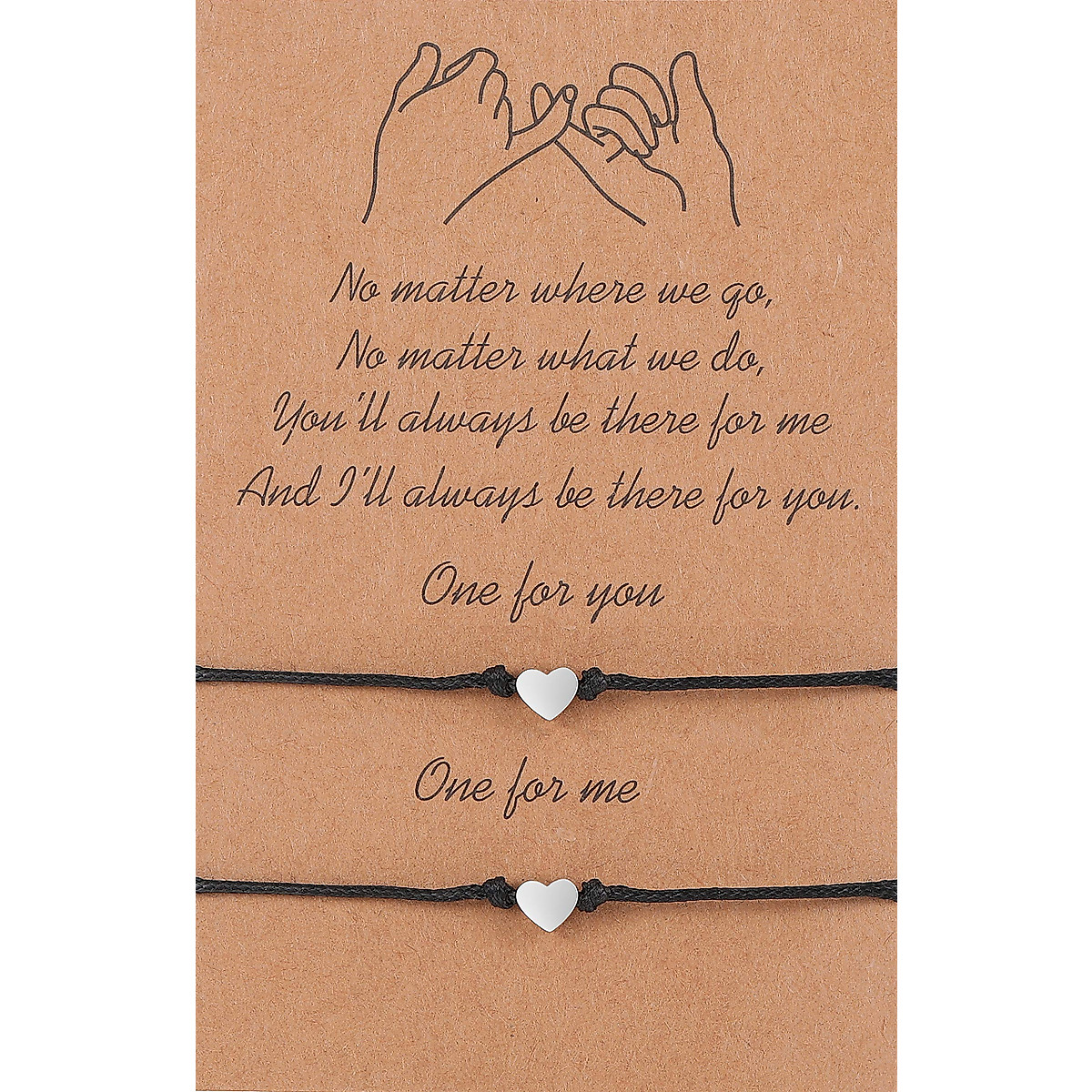 morniface Pinky Pomise Distance Matching Heart Bracelets for Best Friends Couple Family Women Mens (heart Bracelet)