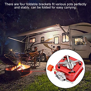 Ultralight Camping Stove TOPINCN Portable Mini Outdoor Folding Metal Camping Gas Stove Windproof Furnace Backpacking Hiking