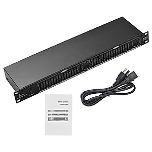 Btuty Audio Equalizer EQ-215 Dual Channel 15-Band Equalizer 1U Rack Mount 2-channel Stereo Graphic Equalizer Stereo Equalizer Graphic Equalizer