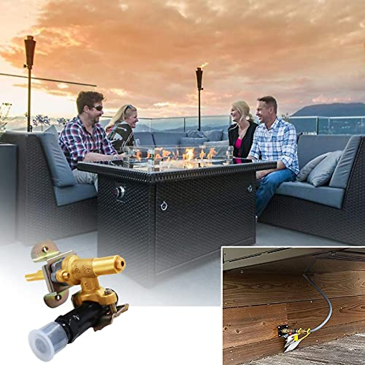 MCAMPAS 10 FT 3/8" ID Natural Gas Conversion Kits for Outland Living Portable Propane Fire Pits (780&864 NGCK for Selected Manual Ignition Firebowls)