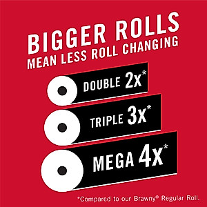 Brawny® Tear-A-Square® Paper Towels, 2 Double Rolls = 4 Regular Rolls