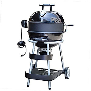 Pugmiia Onlyfire BRK-6025 Enamelled Rotisserie Ring Kit Fits Weber 57CM Charcoal Kettle Grill with Electric Motor for UK fits Most Others 57 cm Kettle BBQ