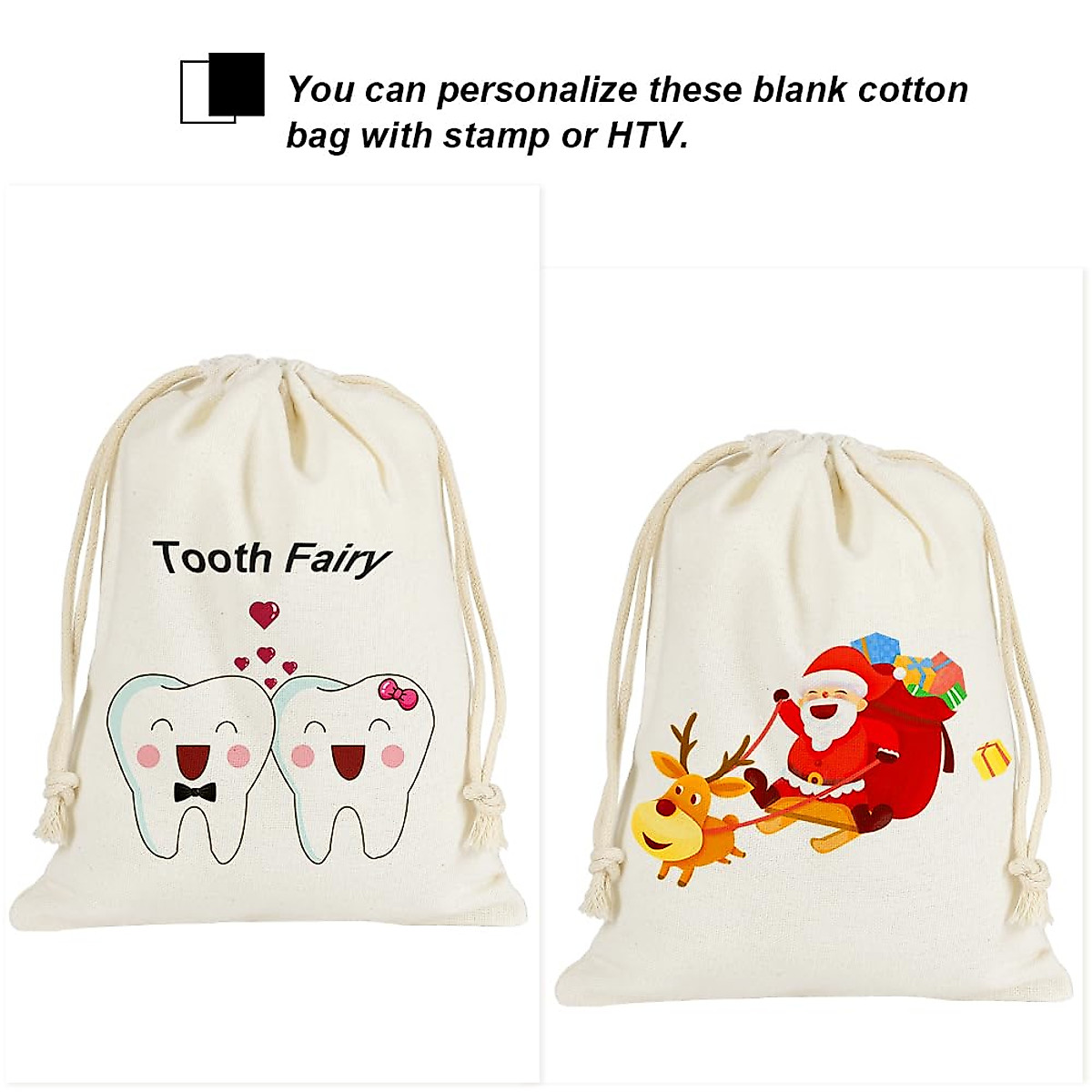 HRX Package 20pcs Muslin Bags 6x8 inches, Cotton Drawstring Bag Fabric Gift Pouches Sachet for Jewelry Party Favors Wrapping DIY