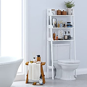 UTEX 3-Shelf Bathroom Organizer Over The Toilet, 3-Tier Bathroom Shelf Over The Toilet, Bathroom Spacesaver (White)