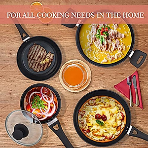 EJOYWAY kitchen pots and pans Basic 6-Piece PFAS-Free nonstick pots and pans set Ceramic Coating Multi-function Cookware Set Induction Bottom,Saucepan, Stock Pot, Frying Pan, Rose Gold