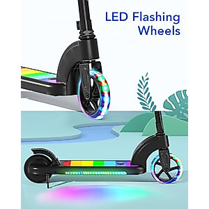 ANHAO Electric Scooter for Kids Ages 6-12 (Mainly 6-10), Kids Electric Scooter with Adjustable Height, Flash Wheel, Kick Scooter for Kids up to 110 lbs, up to 6mph