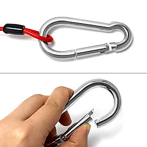 QWORK Breakaway Trailer Cable, 1 Pack 4 Ft Trailer Brake Safety Cable Spring Towing Coiled Wire with Clip, Stainless Steel Spring Towing Coiled Wire for RV Trailer Emergency