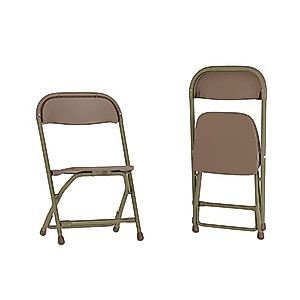 Flash Furniture 2 Pk. Kids Brown Plastic Folding Chair