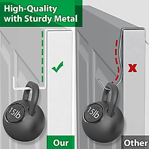 Booda Brand Over The Door Hooks 10 Pack, Z-Shaped Door Hanger Hook Fits The 1 3/8" and 1 3/4" Door Widths, Reversible Metal Door Hooks for Hanging Clothes, Coats, Towels, Shoe Organizers (White)