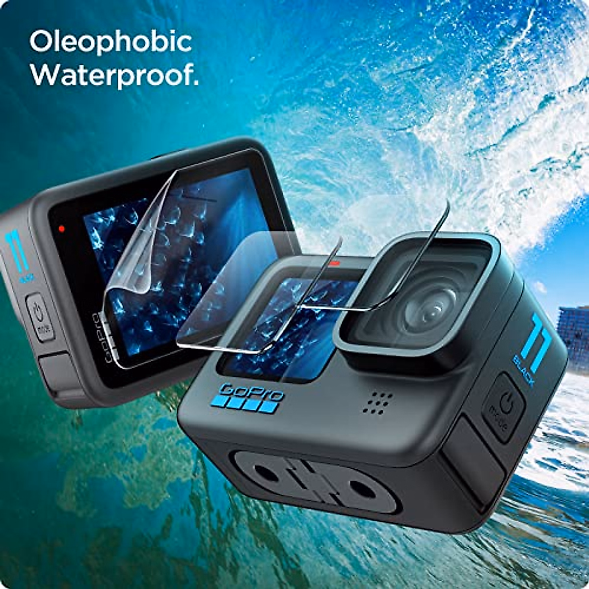 Spigen Tempered Glass Screen Protector designed for GoPro Hero 11 / GoPro Hero 10 / GoPro Hero 9 - Multi Pack