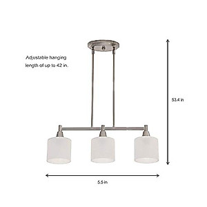 Hampton Bay 1000014949" Oron Three Light Island Brushed Nickel Chandelier