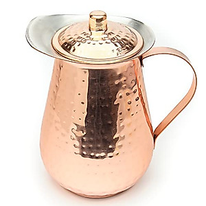 [Gift Set] Kitchen Science Copper Water Pitcher With Lid & Copper Tumblers (2 Tumblers)