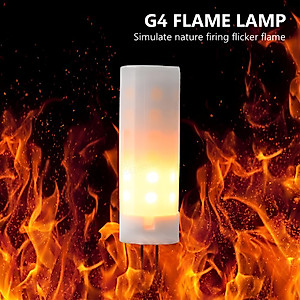 6-Pack G4 LED Flame Effect Light Bulb 3W DC 12V 220 Lumen ,Flame Light Bulbs , Fire Light Bulb,Flicker LED Flaming Bulb