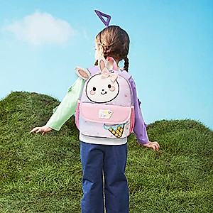 Reqinqin Cute Waterproof Toddler Backpack Girls for Boys 3D Animal Cartoon Rabbit Girls kids Bag for Baby Suitable for 1-5 Years Kids Backpack for Girls Travel（Little White Rabbit）