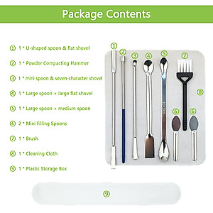 10 PCS Capsule Filling Tool Kit for Pill Filler - Lab Scoops 000# 00# 0# 1# 2# Lab Spoons Tool Suitable for Medication, Supplements, Turmeric Powder Capsules