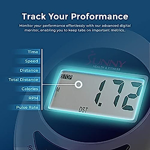 Sunny Health & Fitness Legacy Stepping Elliptical Machine, Total Body Cross Trainer with Hyper-Quiet Magnetic Belt Drive, Low Impact Exercise Equipment, Optional Bluetooth with Exclusive SunnyFit App