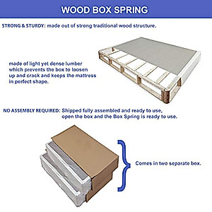 Mattress Solution 8-Inch Wood Split Traditional Box Spring/Foundation For Mattress Set, King