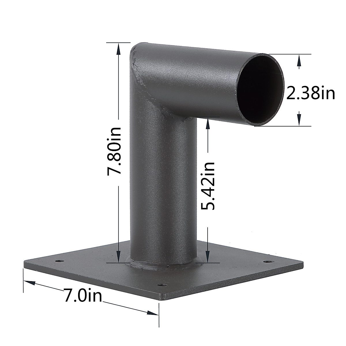 Wall Mount L Shape Bracket for Slip Fit Light LED Parking Lot Lights Shoebox Pole Lighting for Street Area Stadium (2 3/8inch-90 Degree Angle)