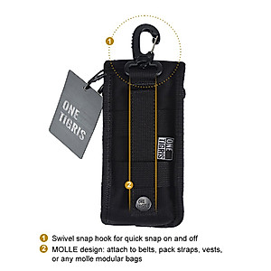 OneTigris MOLLE Eyeglasses Case with Buckle Hard Shell Sunglasses Storage Box 1000D Nylon (Black)