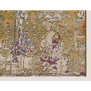Unique Loom Outdoor Modern Collection Area Rug - Crumpled (7' 1" x 10' Rectangle, Multi/ Gold)