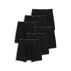Jockey Men's Underwear Classic 5" Boxer Brief - 6 Pack, Black, XL