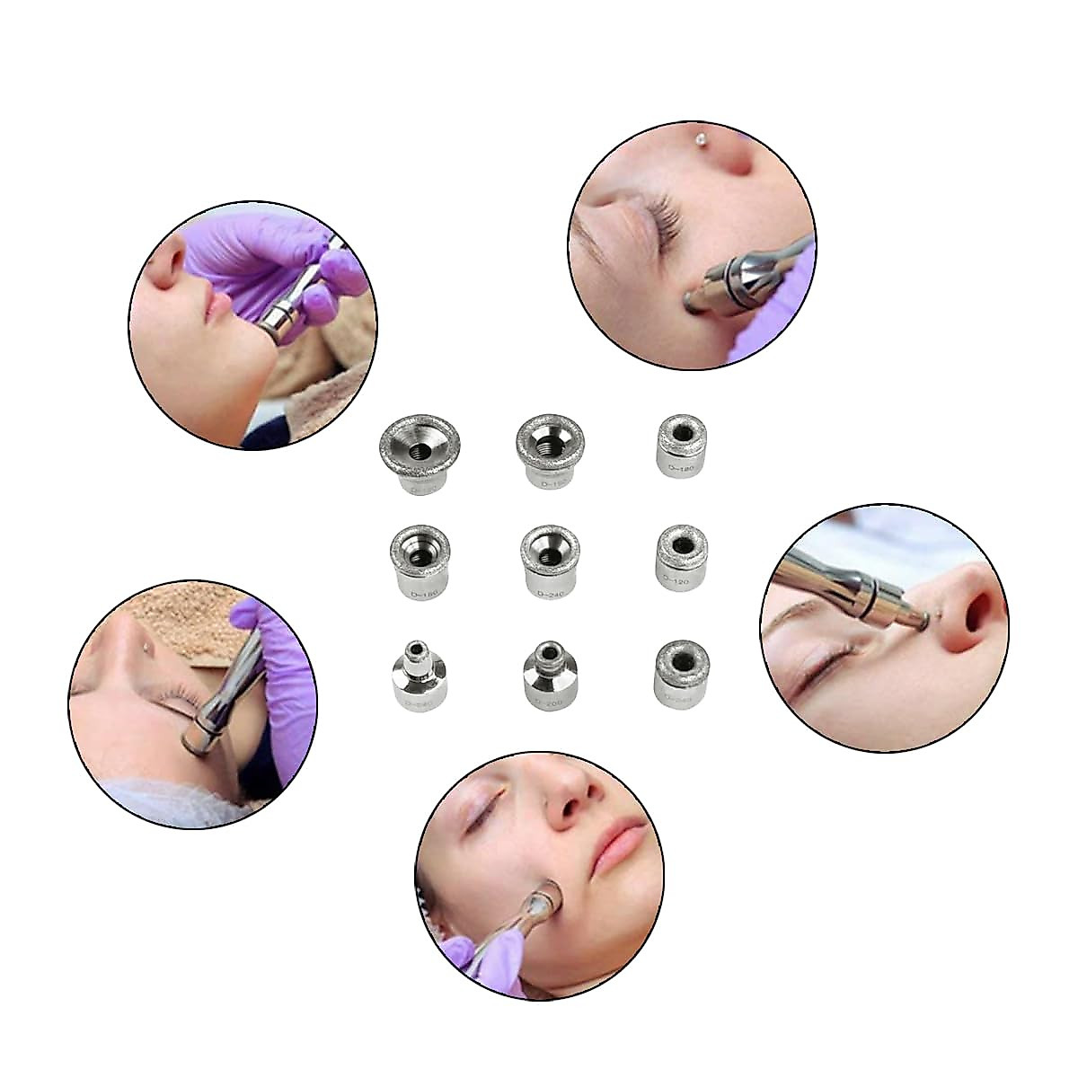 Diamond Dermabrasion Head Microdermabrasion Exfoliator Home Facial Dermabrasion Tool Dermabrasion Replacements 9Tips