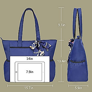 CLOUDMUSIC Gym Tote Shoulder Bag Shopping Travel For Girls Women(Dark Blue)